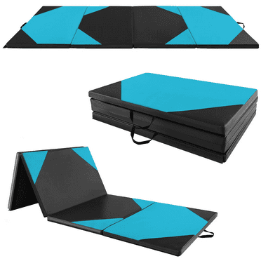 Gymax Foldable Gymnastics Exercise Mat Tumbling Pad 4 Ft. x 8 Ft. with ...