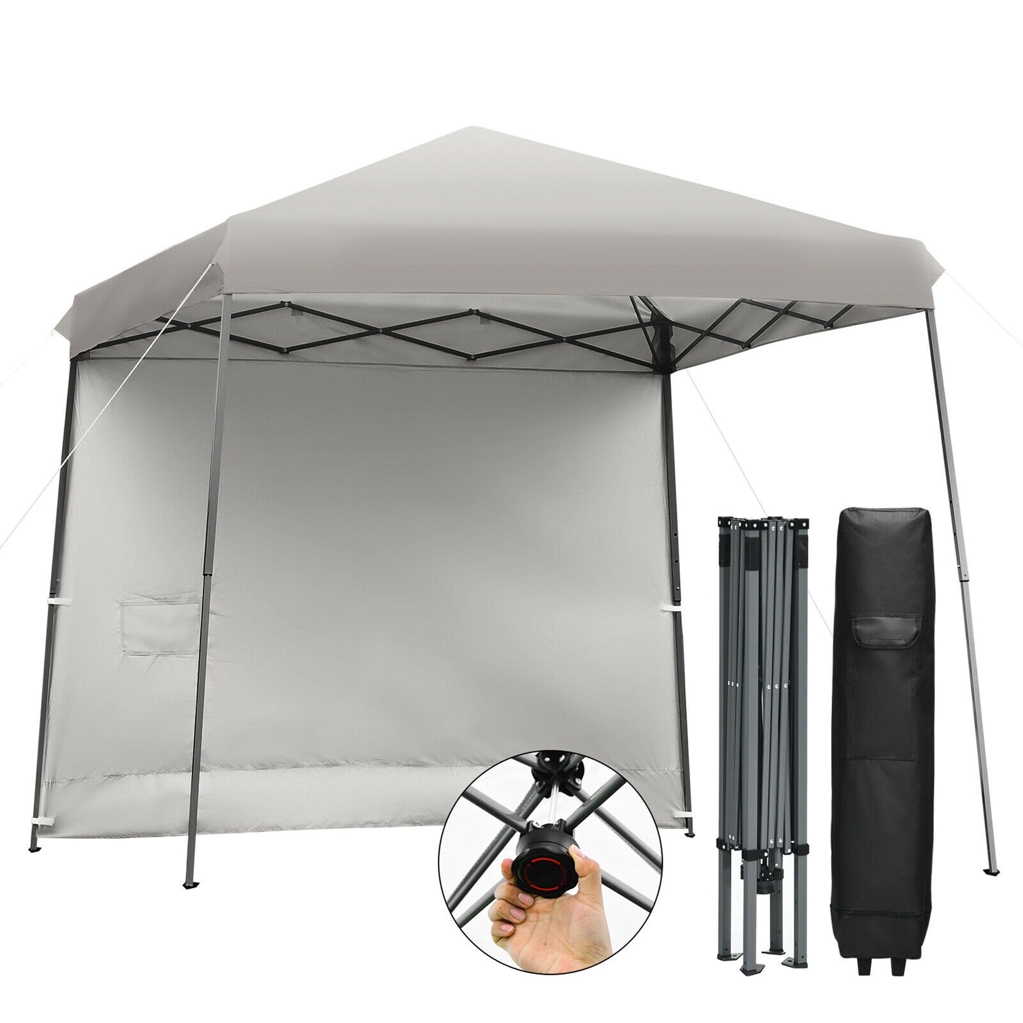 Gymax 10ft X 10ft Pop Up Tent Slant Leg Canopy W/ Roll-up Side Wall ...