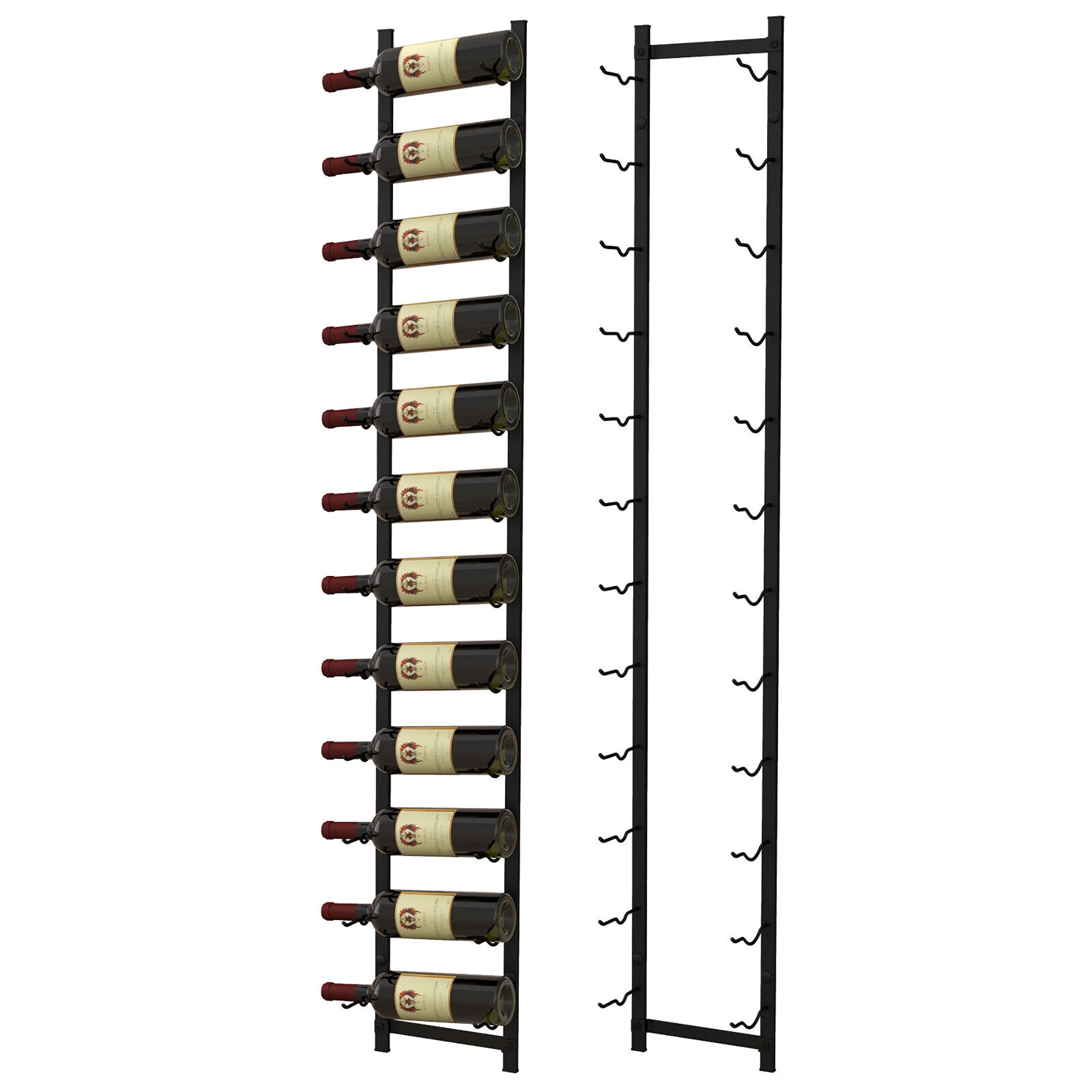Gymax Hanging 12-Bottle Wall Mounted Metal Wine Rack Display Organizer ...