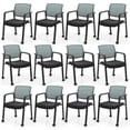 Gymax 12 PCSC Conference Chairs Stackable Office Guest Mesh Chair ...