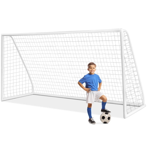 Gymax 12'x6' All-Weather Soccer Goal, UPVC Frame, Net for Kids and ...