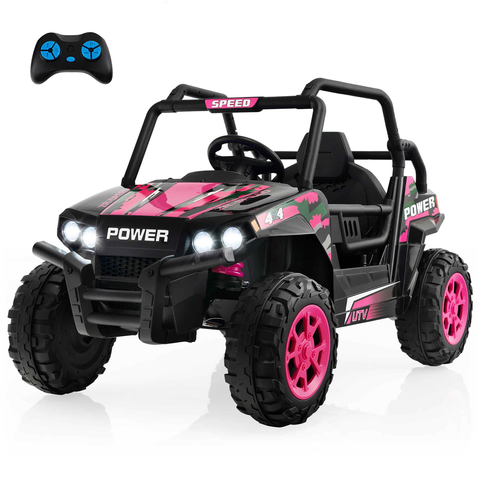 Gymax Kids Rideable Toy UTV 12V Electric Off-Road Car for Toddlers with ...