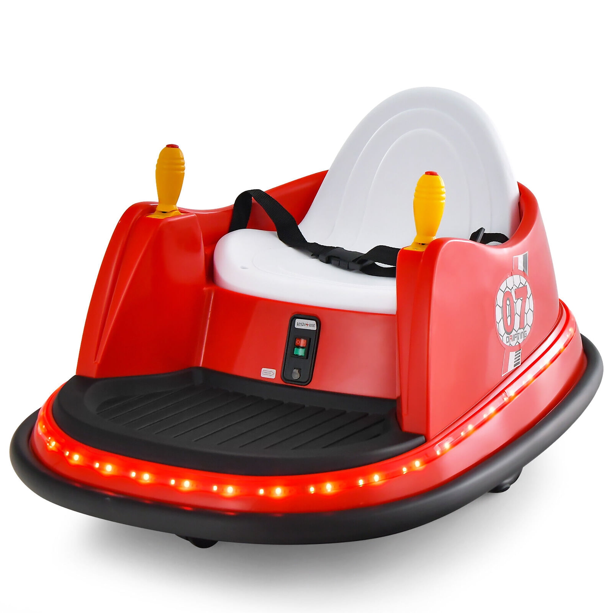 Gymax 12V Kids Ride On Bumper Car, 360 Spin, Remote Control, Red ...