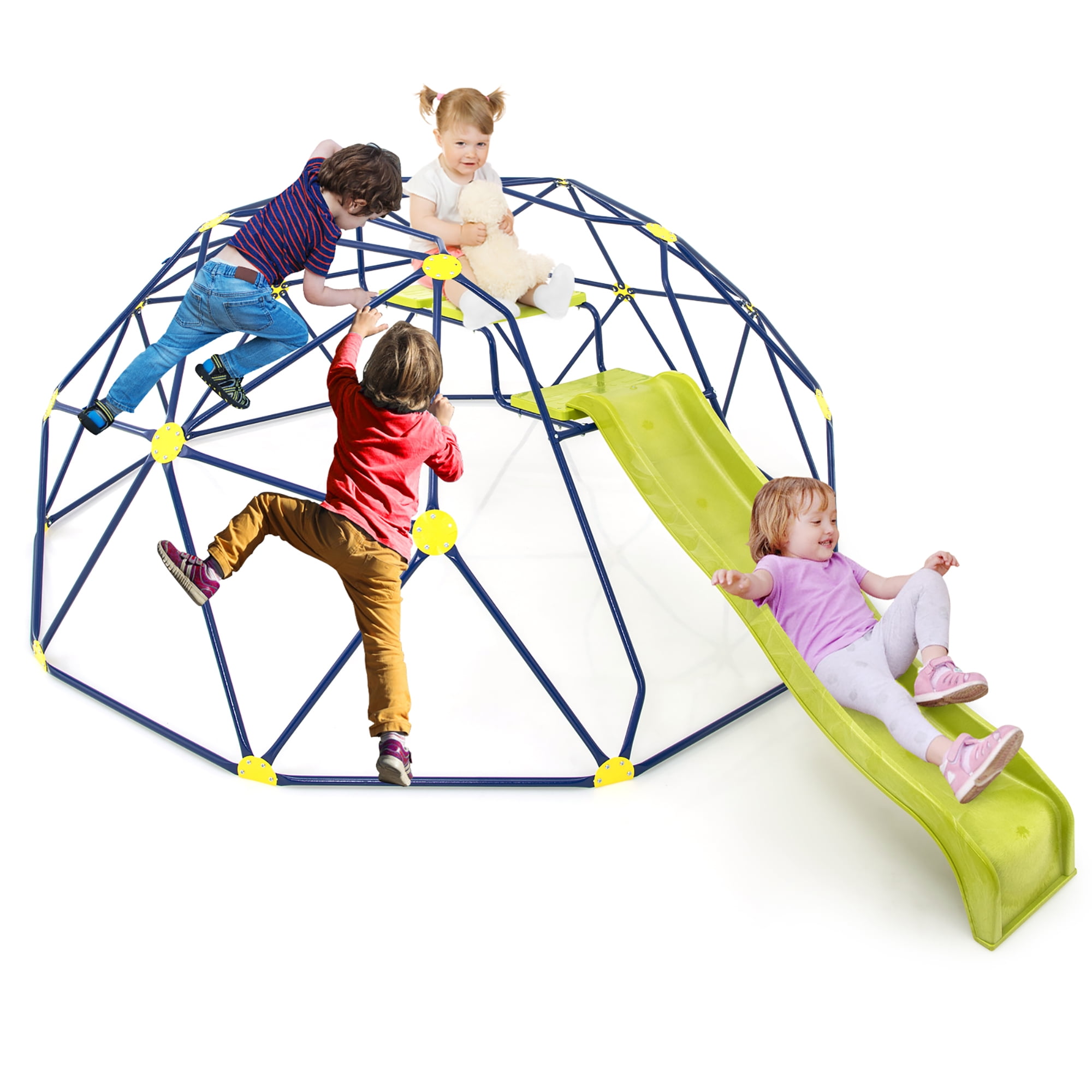 Gymax 13.3 FT Climbing Dome Geometric Dome Climber w/ Extended Wavy ...