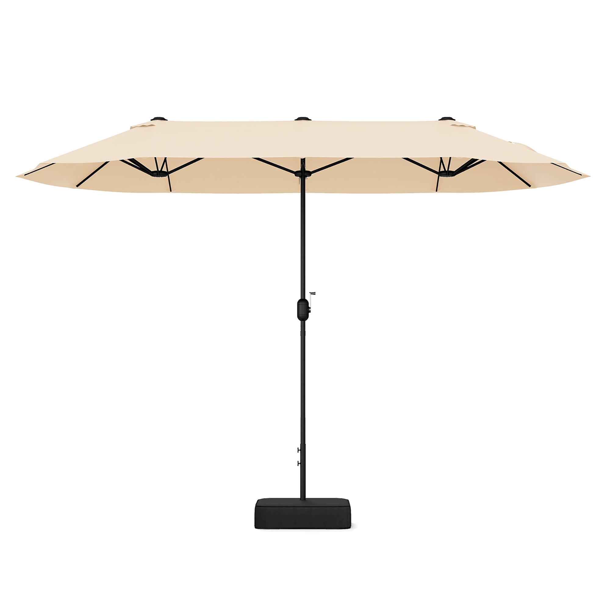 Gymax 13FT Double-sided Patio Umbrella w/ Crank Handle Umbrella Base ...