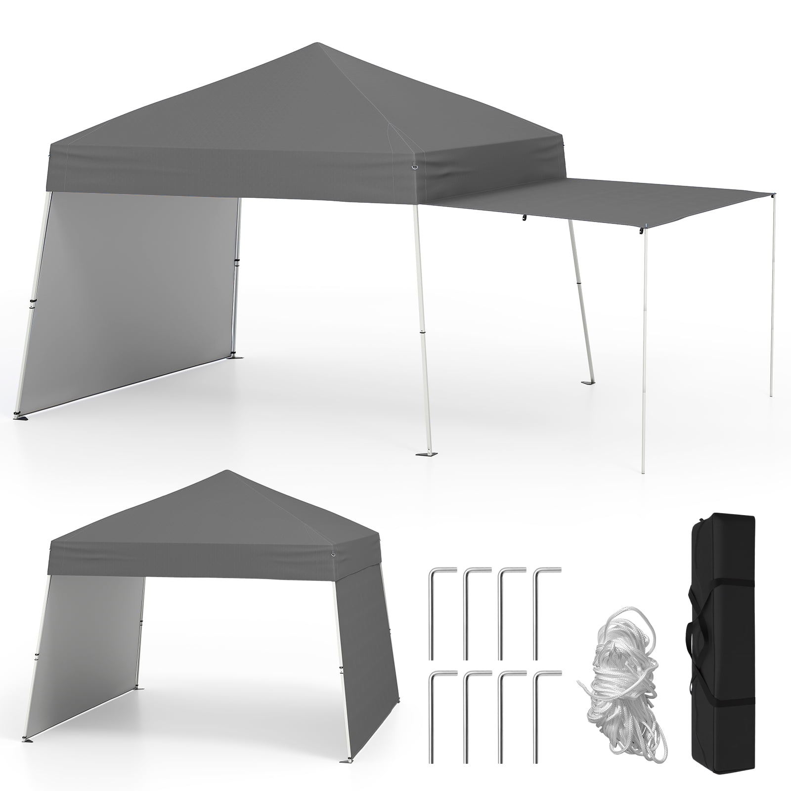 Gymax 14 X 9.2 FT Pop up Canopy Tent w/ 2 Convertible Sidewalls to ...