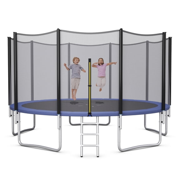 Gymax 15 FT High Weight Capacity Outdoor Trampoline Bounce Combo with ...