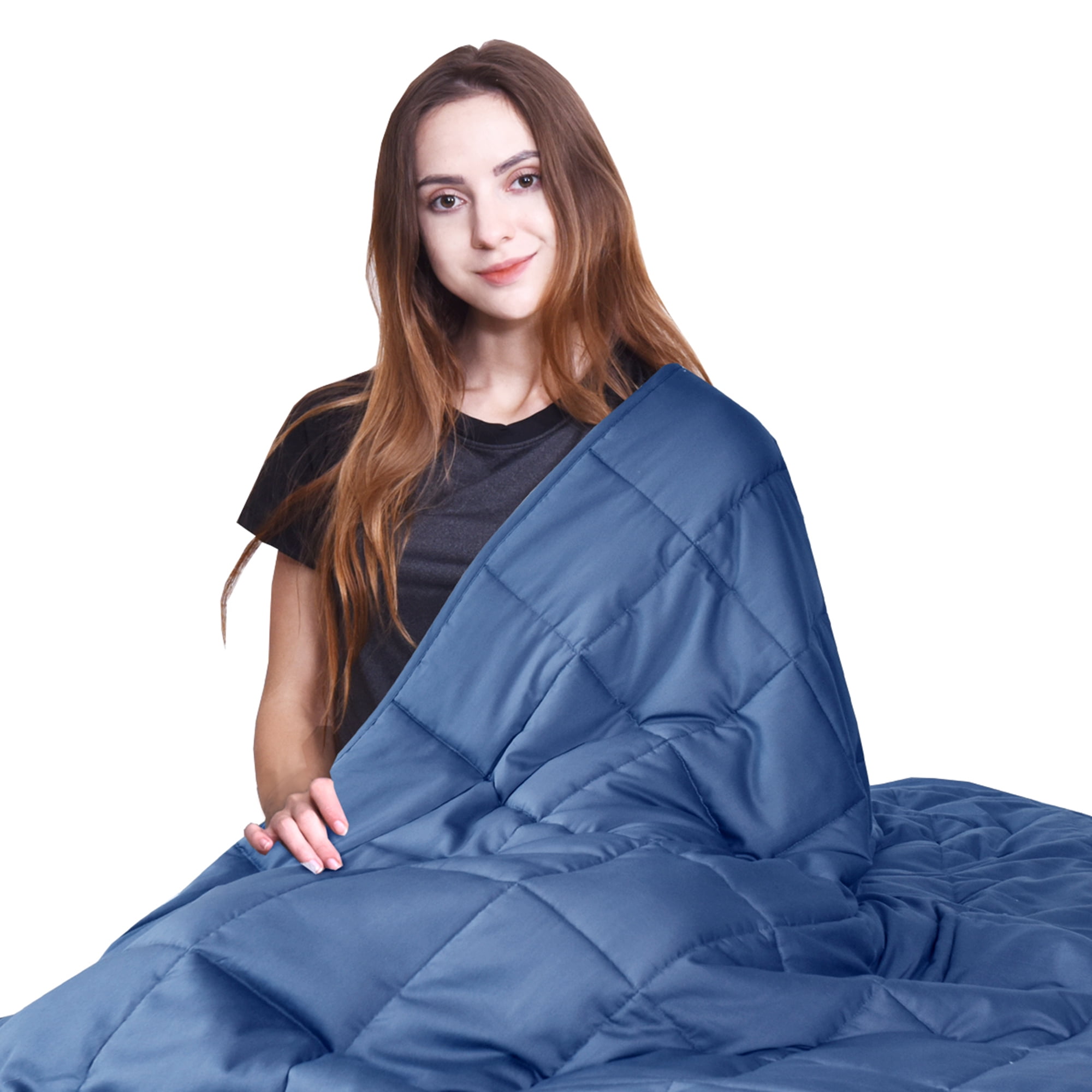 Gymax 15 lbs 60'' x 80'' Cooling Weighted Blanket Luxury Cooler Version ...