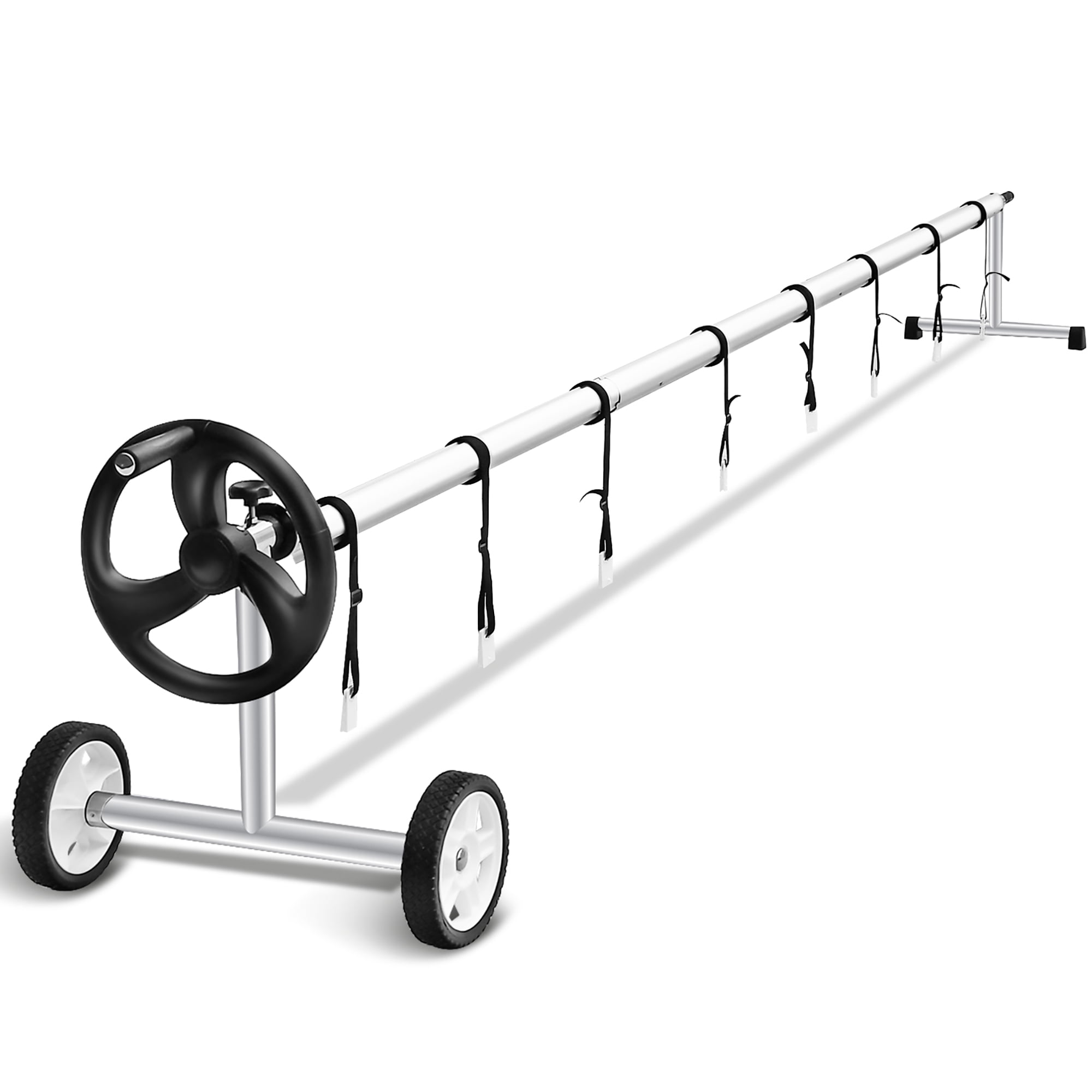 Gymax 18 Ft In-Ground Pool Solar Cover Reel Set with Aluminum Tubes ...