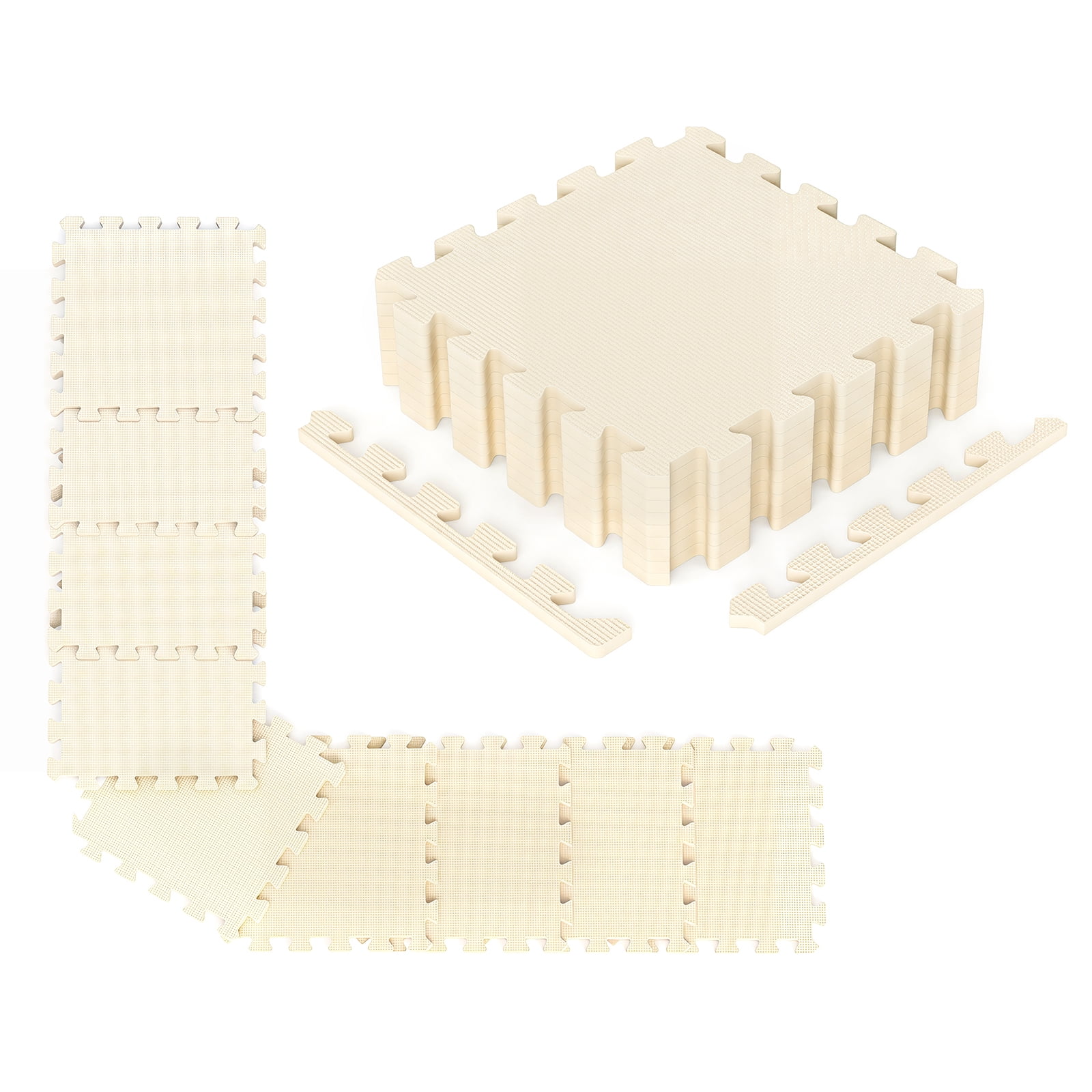 Gymax 18 Pack Interlocking EVA Foam Floor Tiles 2/5 Inch Thick Puzzle ...