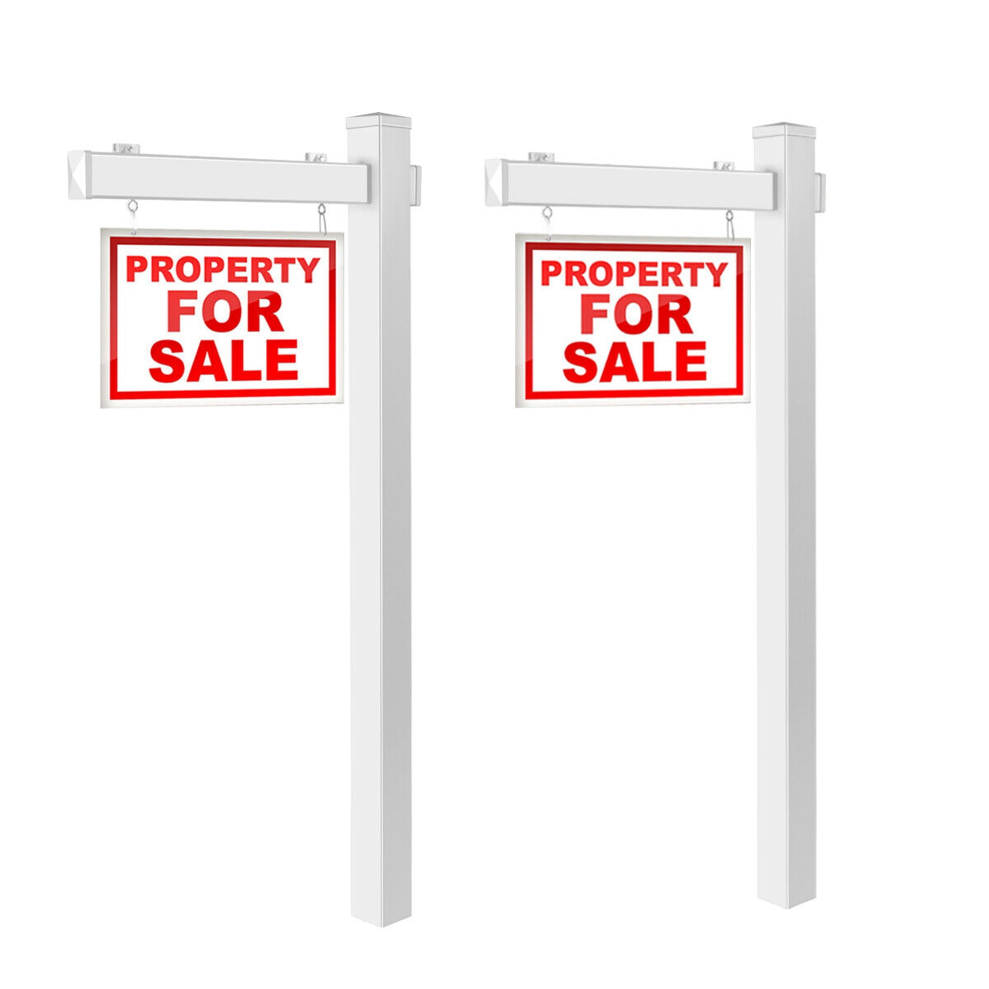 Gymax Large 2 PCS 6' UPVC Real Estate Sign Post with Stakes for Open ...
