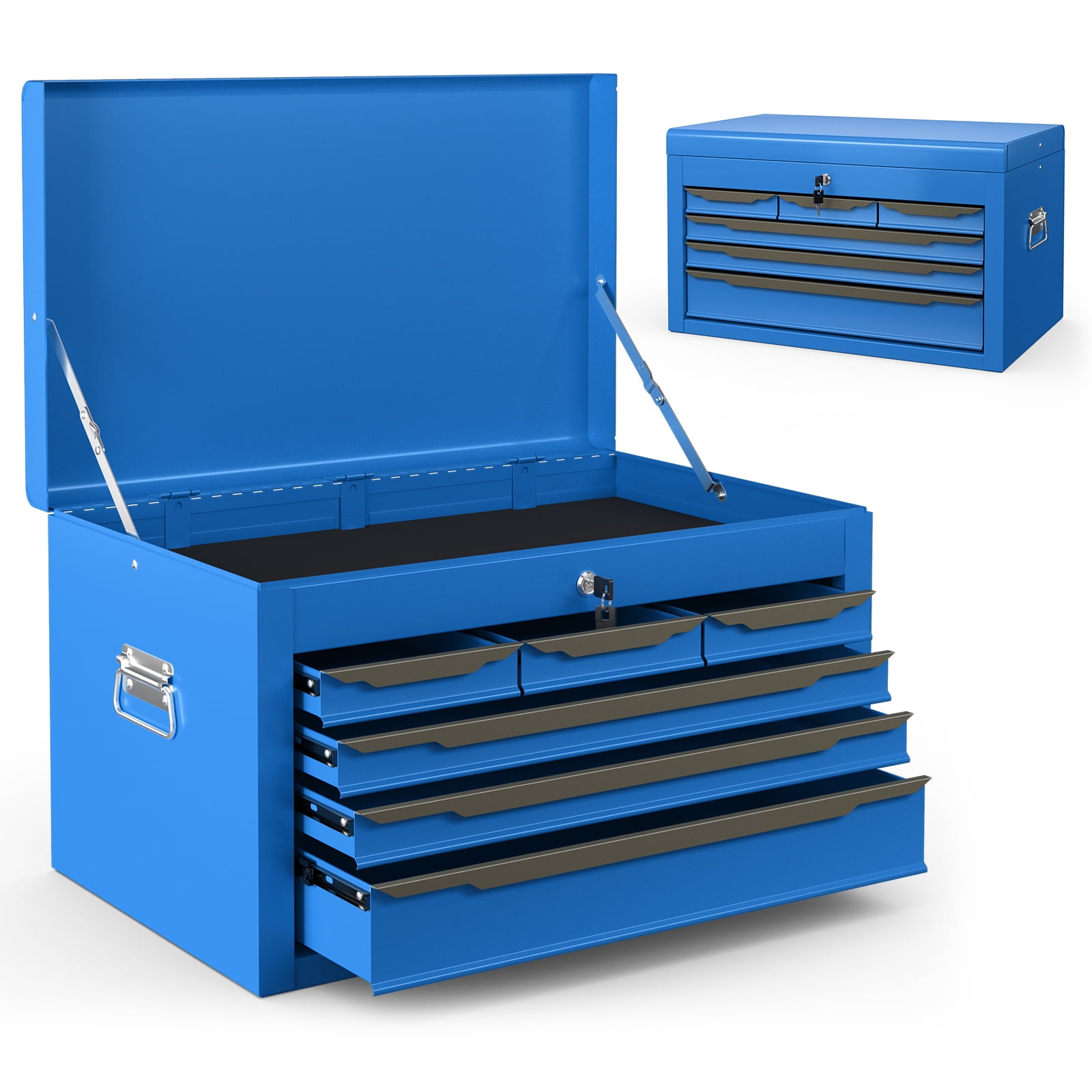 Gymax 24'' Tool Chest Case Steel Tool Box w/ 6 Drawers Top Storage ...