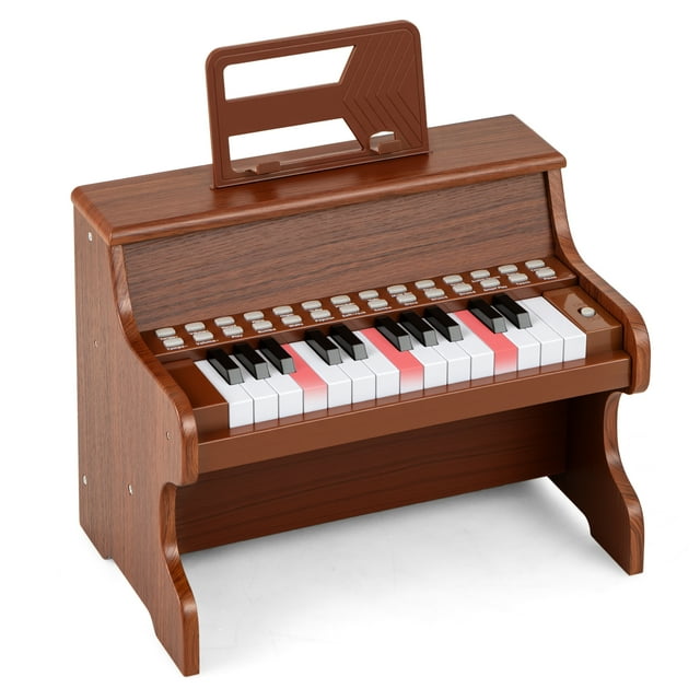 Gymax 25 Keys Digital Piano w/Music Stand Teaching Mode Lighted Keys 6 ...