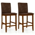 Gymax 26 Inch Counter Barstools Set of 2 w/Upholstered Seat & Backrest ...