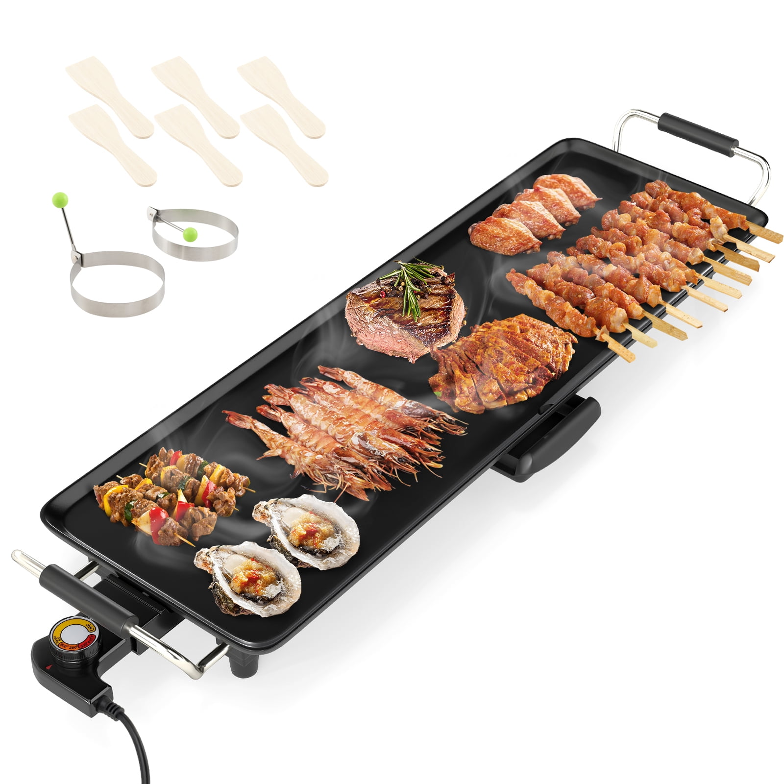 Gymax 27'' Large Electric Griddle w/ Adjustable Temperature Thermostats ...