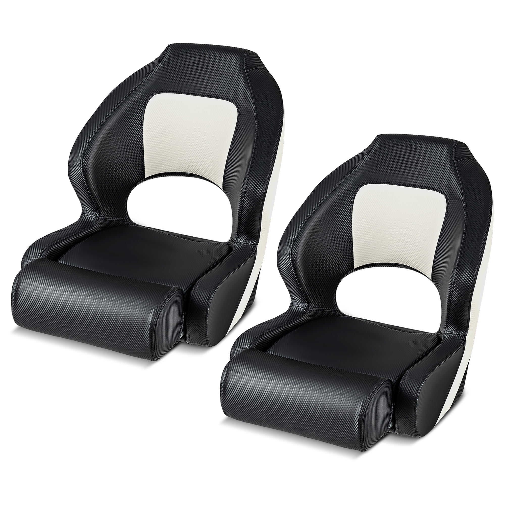 Gymax 2PCS Sports Flip up Boat Seat Captain Bucket Seat w/ Flip-up ...
