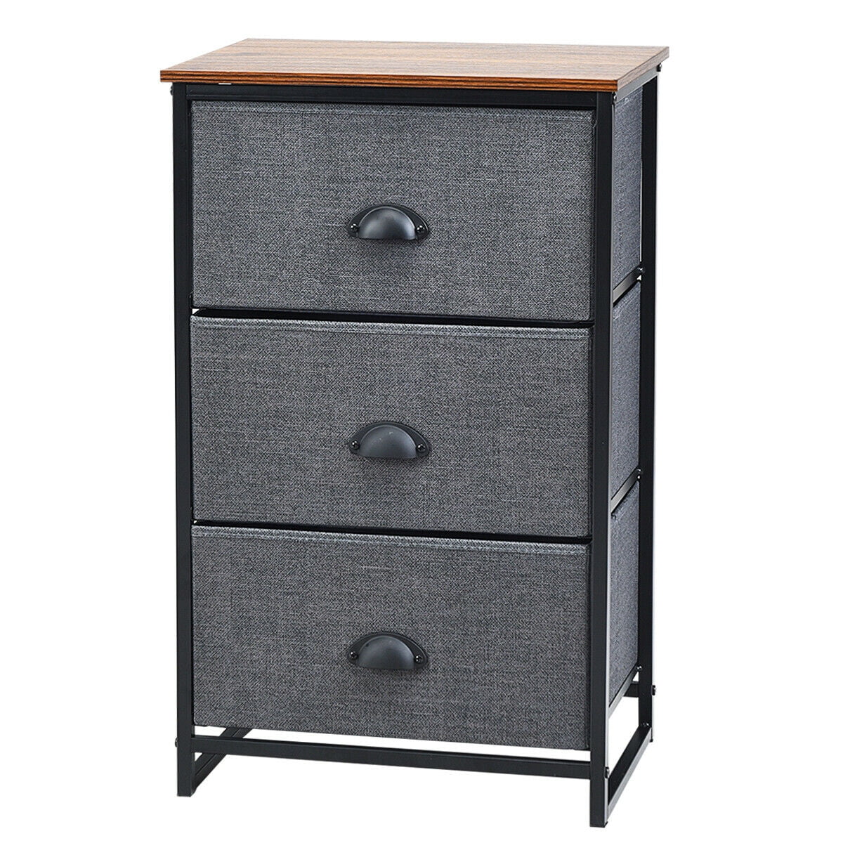 Gymax 3 Drawers Nightstand Side Table Storage Tower Dresser Chest Home ...