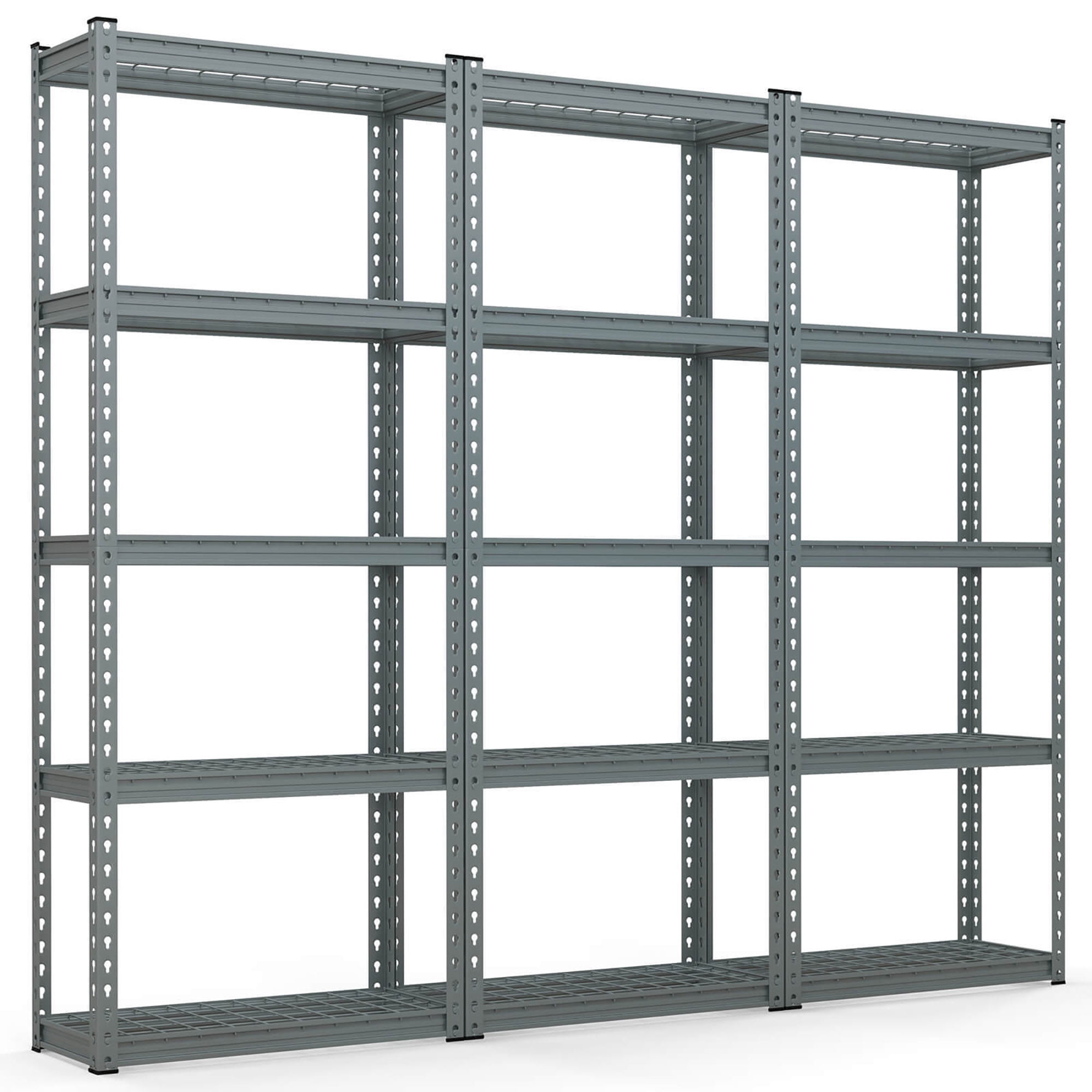 Gymax 3 PCS 5-Tier Metal Shelving Unit Heavy Duty Wire Storage Rack ...
