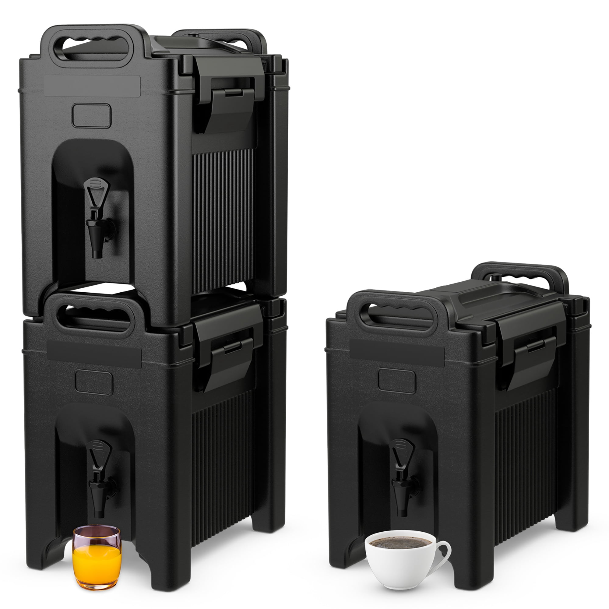 Gymax 3 Pack Insulated Beverage Dispenser 2.5 Gallon Hot & Cold Drink w ...