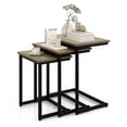 Gymax 3 Pcs Nesting Coffee End Table Set Stacking Side Nightstand ...