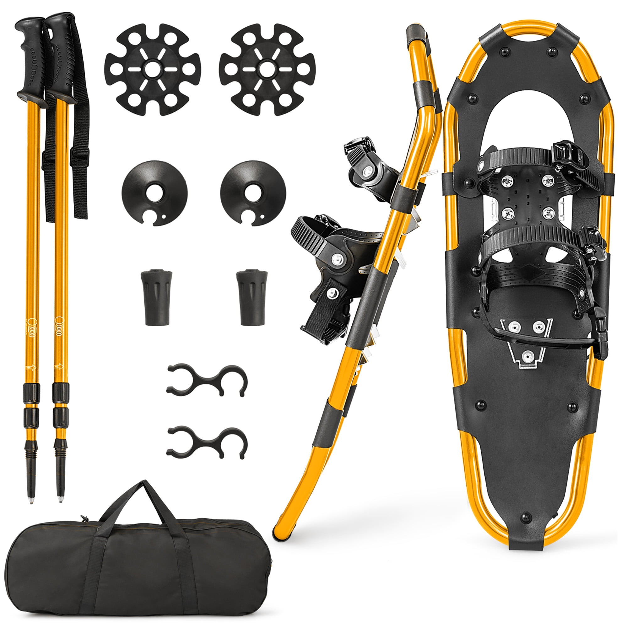 Gymax 30'' 4-in-1 Lightweight Terrain Aluminum Snowshoes w/ Ski Poles ...