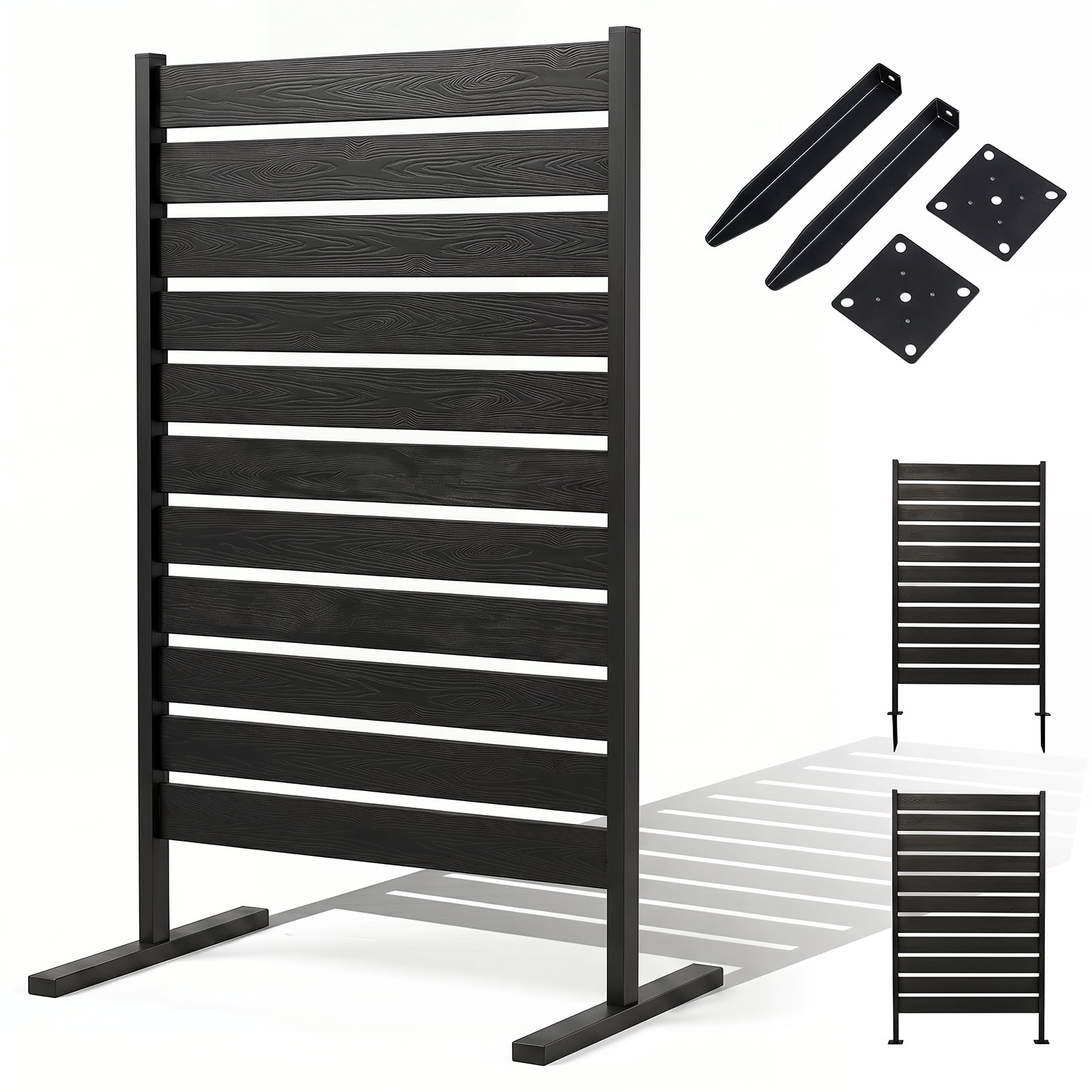 Gymax 37'' W x 64'' H Outdoor Privacy Screen Fence HIPS Garden Divider ...