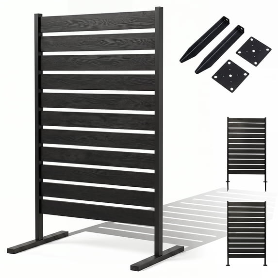 Gymax 37'' W x 64'' H Outdoor Privacy Screen Fence HIPS Garden Divider ...