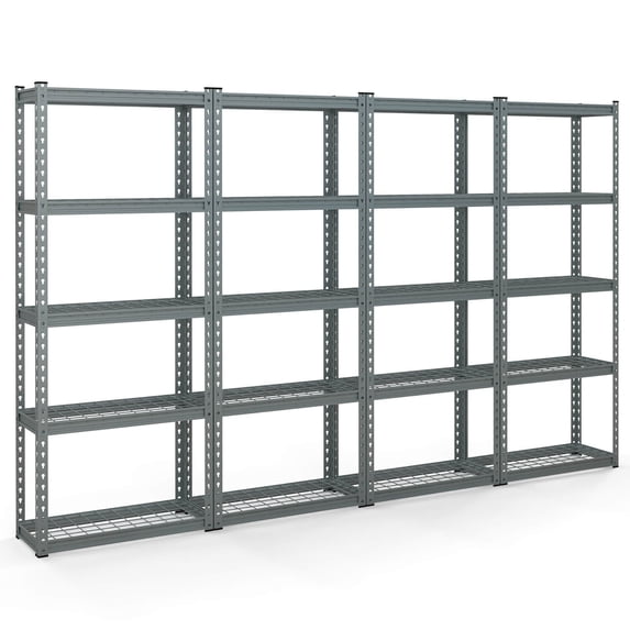 Gymax 4 PCS 5-Tier Metal Shelving Unit Heavy Duty Wire Storage Rack ...
