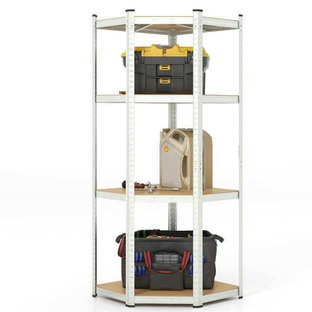 Gymax 4-Tier Adjustable Garage Storage Utility Rack Corner Shelving ...