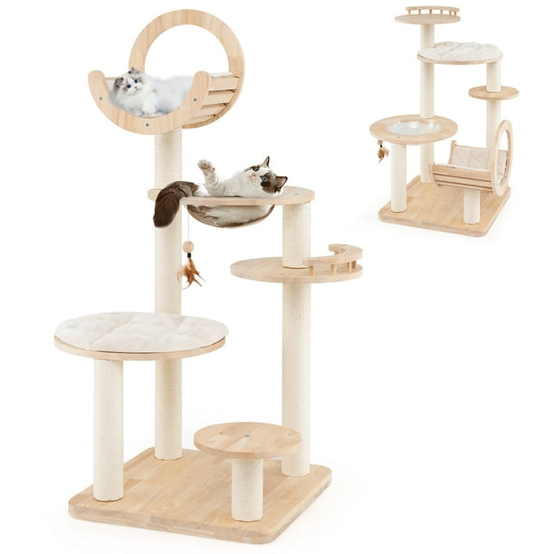 Gymax 4-in-1 Building Block Cat Tree w/ Space Capsule Nest Padded ...