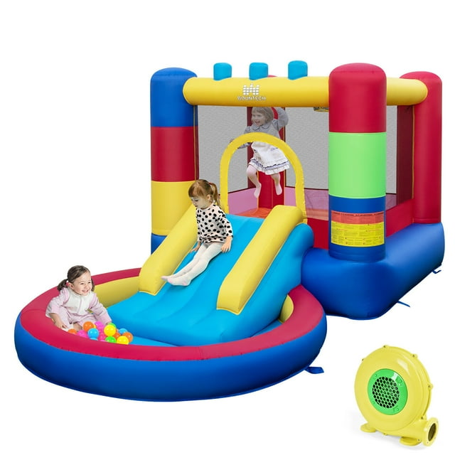 Gymax 4-in-1 Portable Inflatable Bounce House, Jumping Castle with ...