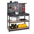 Gymax 48'' Heavy-Duty Workbench with Peg Board Hook Kit & Drawers ...