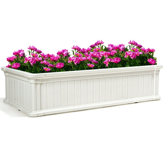 Gymax Large Outdoor Plastic 48''x24'' Raised Garden Bed, Rectangle ...