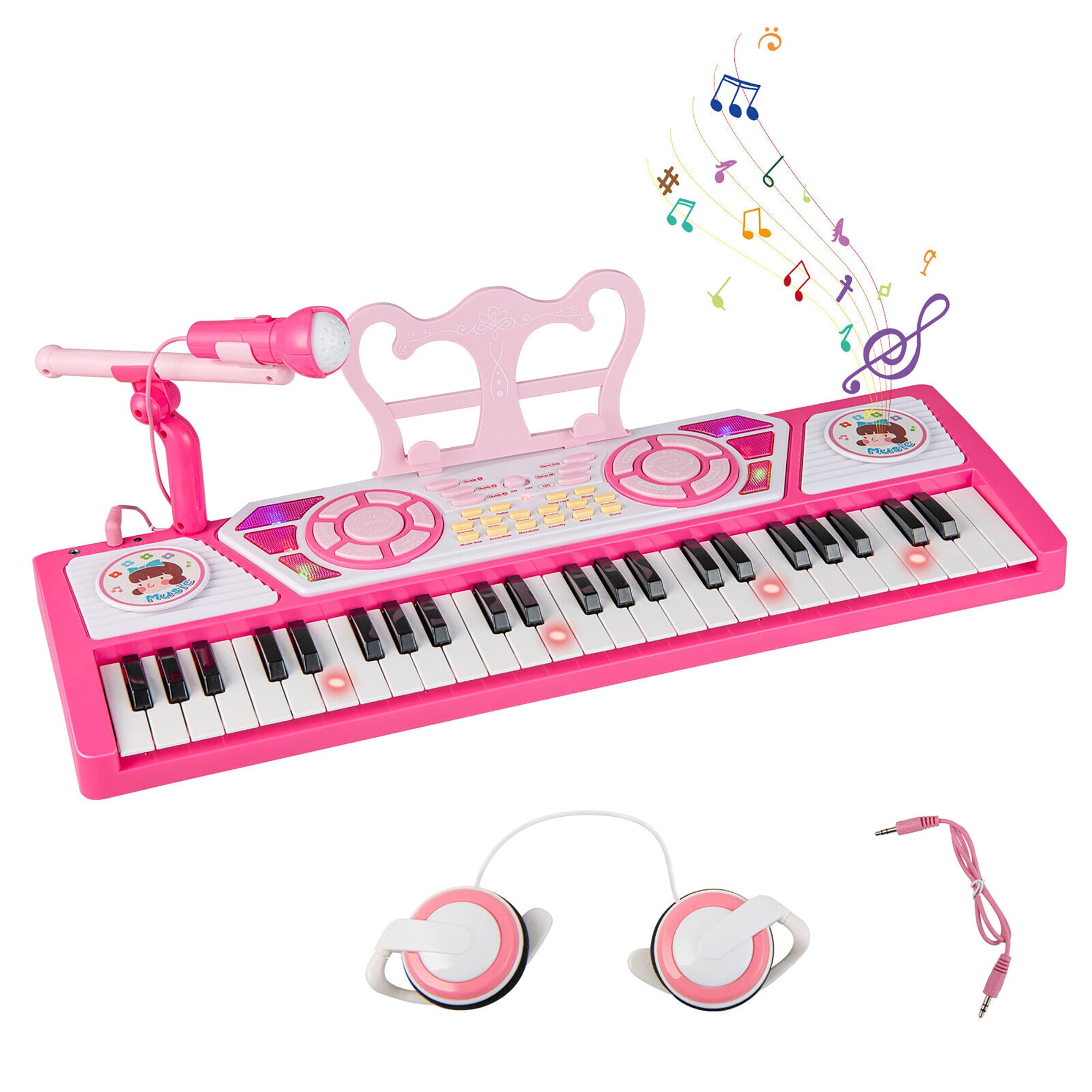 Gymax 49-Key Children's Electric Piano Keyboard Toy with Stand, Music ...