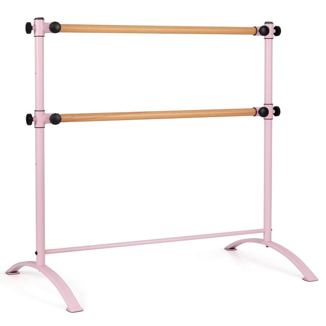 Gymax 4FT Portable Ballet Barre Freestanding Dance Bar Adjustable ...