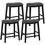 Elmo Bonded Leather Counter Stool Weathered Smoke Legs, Vintage Gray ...