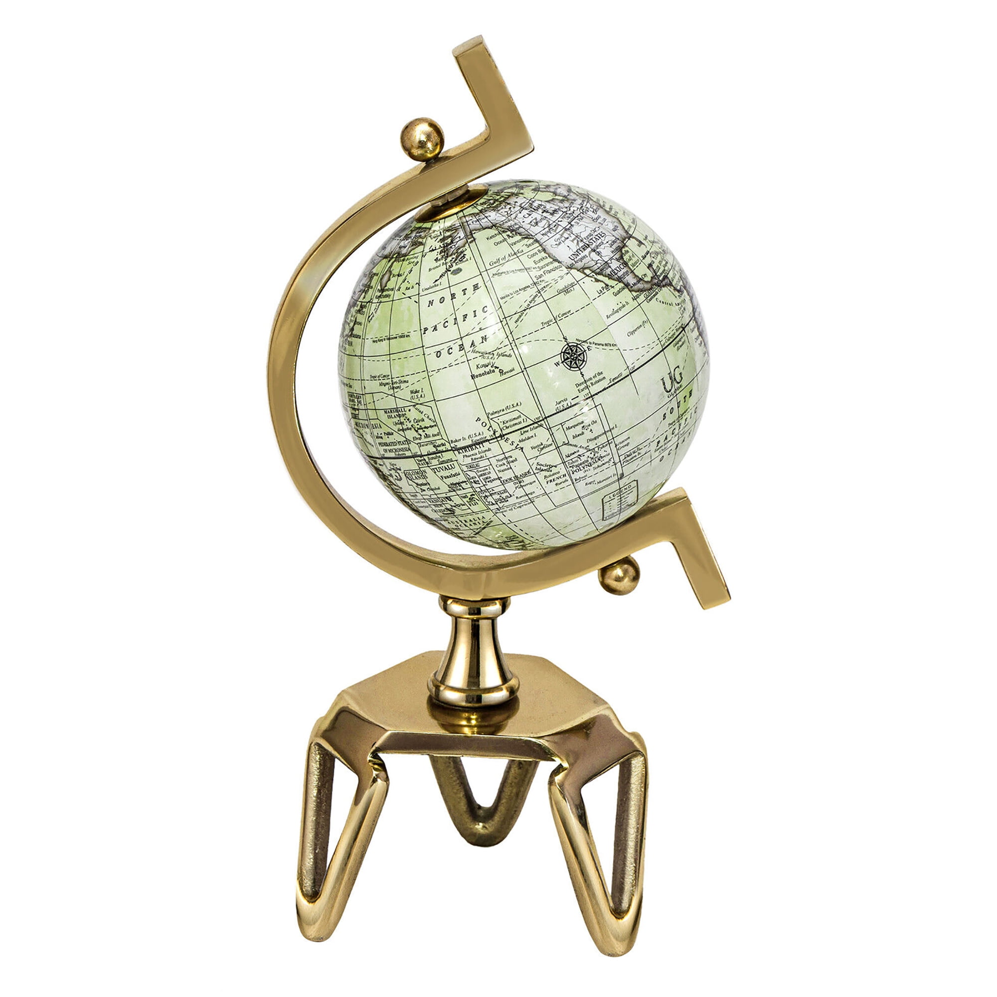 Gymax 5'' Geographic Rotating World Globe w/ Triangle Metal Stand ...