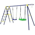 Gymax 5-In-1 Kids Swing Set for Outdoor W/ Heavy Duty Frame Basketball ...
