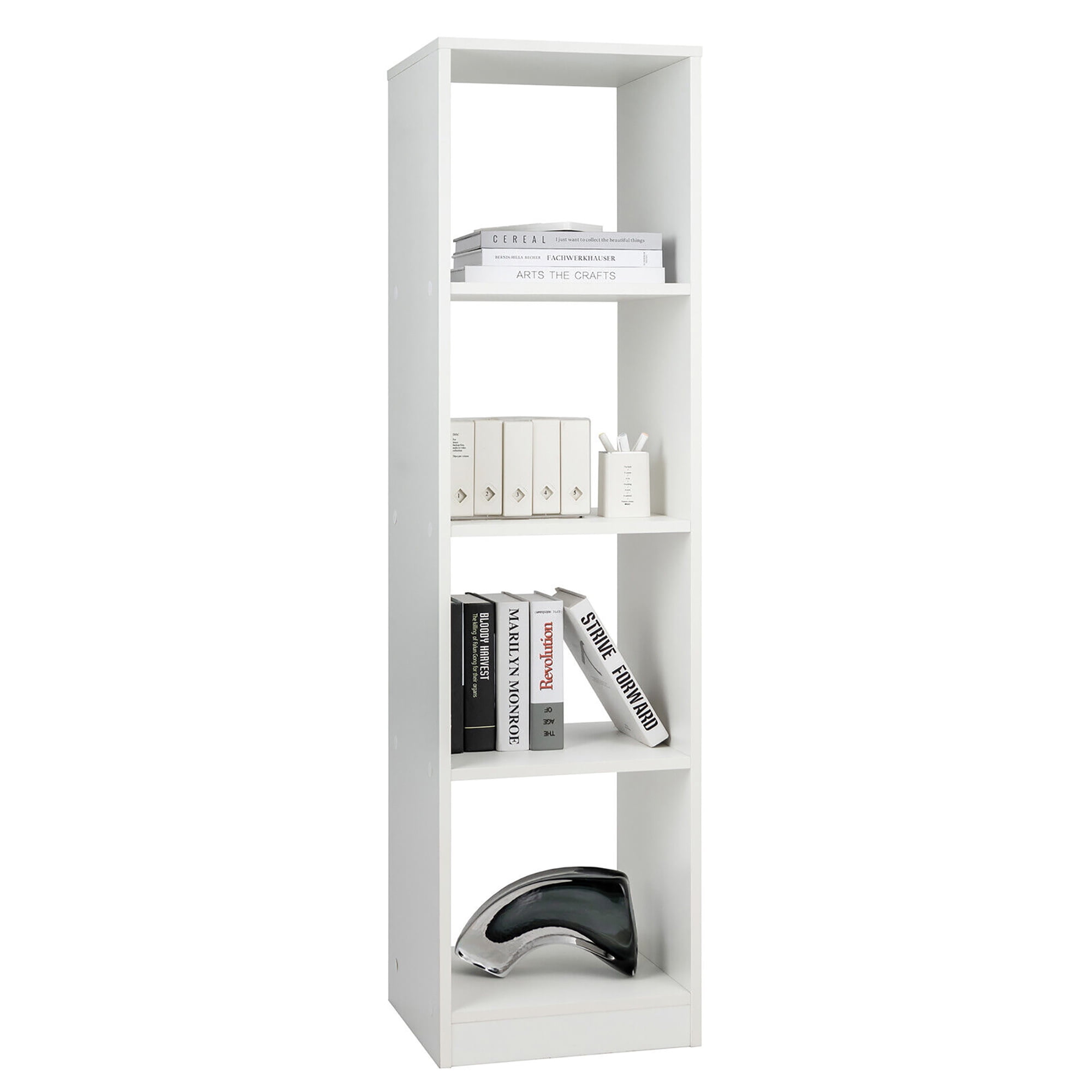 Gymax Wooden 5-Tier Bookshelf, Small Home Corner Bookcase & Storage ...