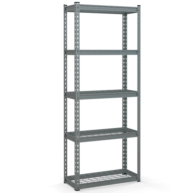 Gymax 5-Tier Metal Shelving Unit Heavy Duty Wire Storage Rack with Anti ...