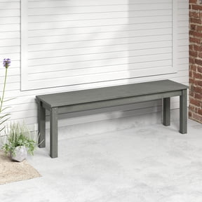 WestinTrends Ashore Outdoor HDPE 48" Modern Backless Patio Bench, Black ...