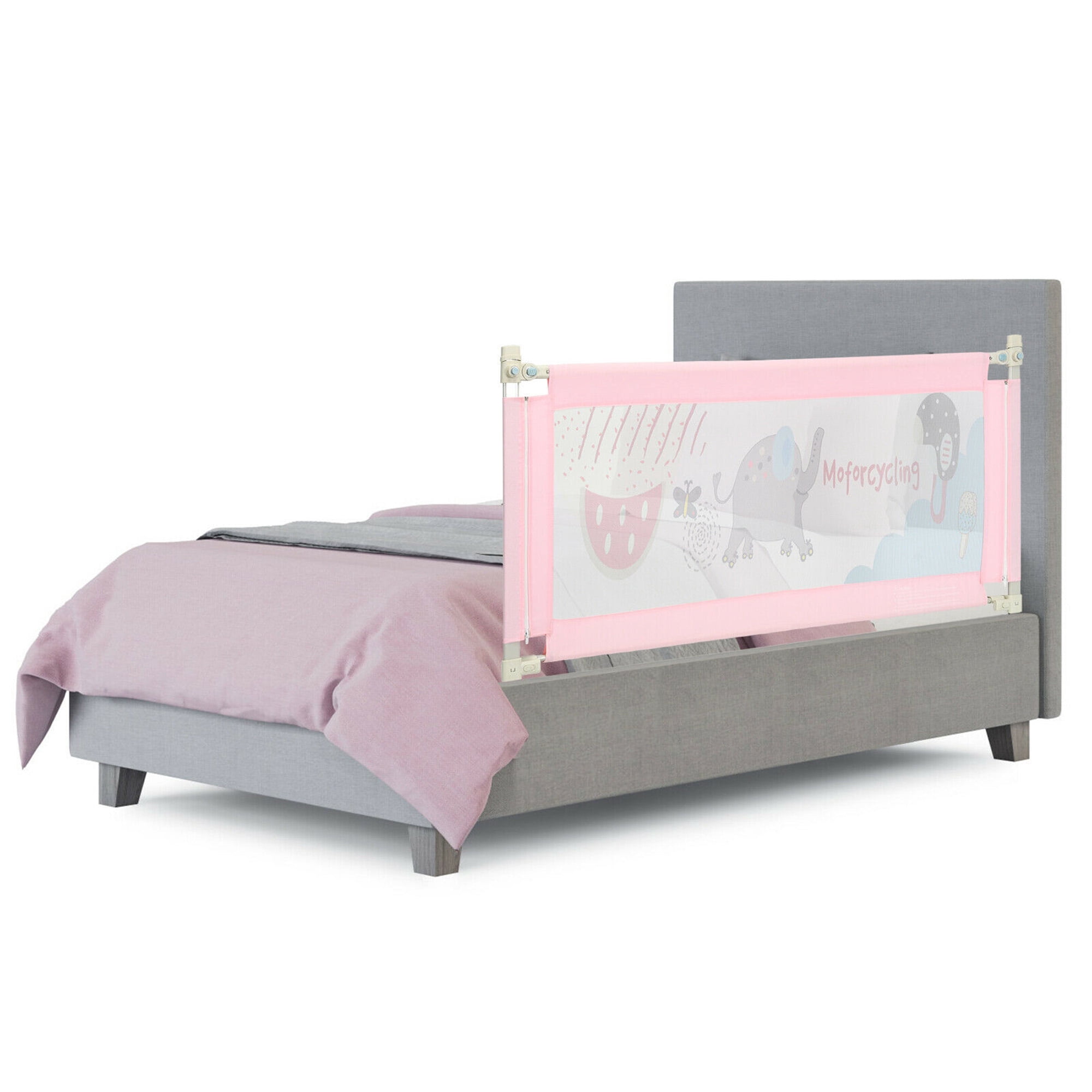 Gymax 57'' Bed Rails for Toddlers Vertical Lifting Baby Bedrail Guard ...