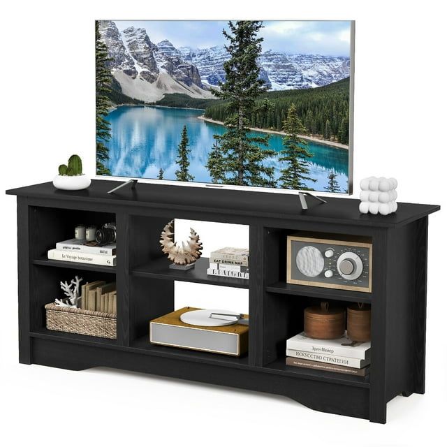 Gymax 58'' TV Stand Entertainment Center w/ 3-Adjustable Shelves for 65 ...