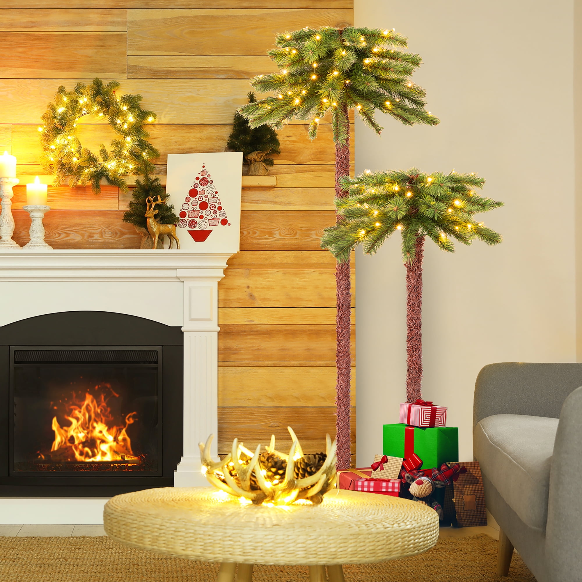 Christmas Decorated Palm Trees