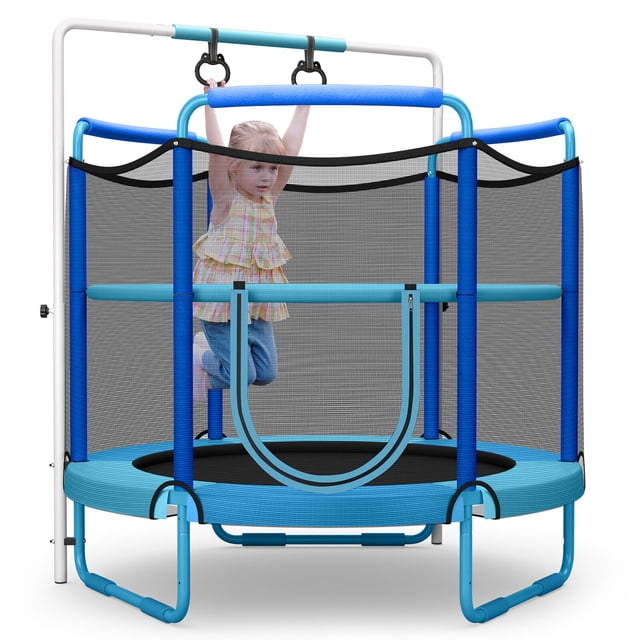Gymax Indoor Toddler 5FT Trampoline - High Enclosed, Little Trainer ...