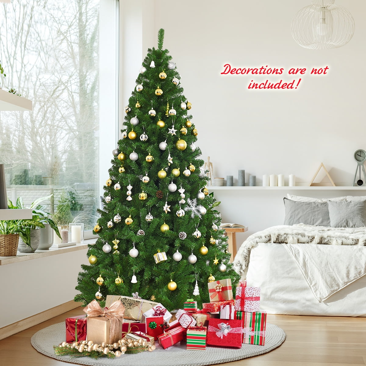 Gymax 6' Christmas Tree 1000 Tips Premium Hinged Artificial PVC Holiday ...