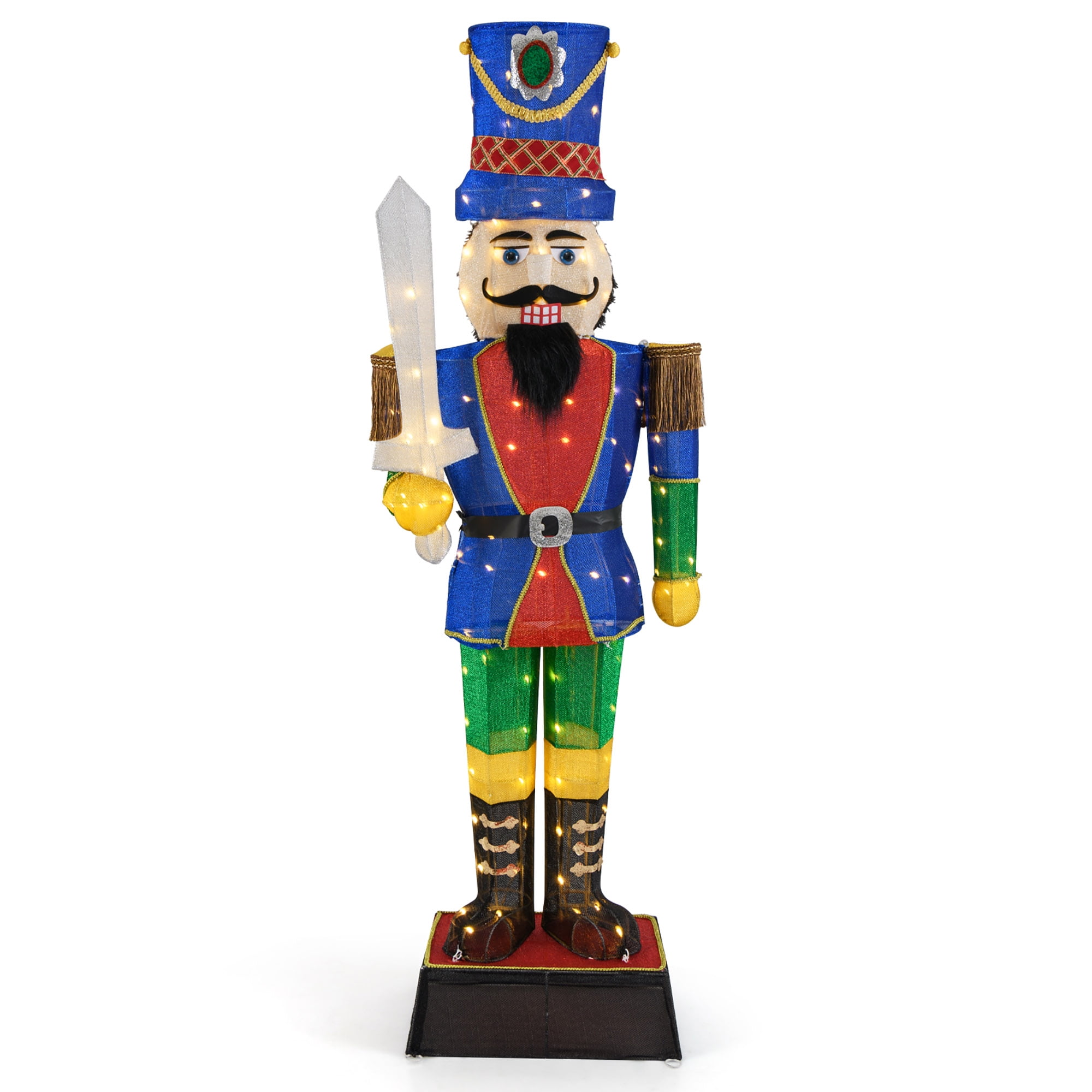 Gymax 6 FT Lighted Nutcracker w/ Sword Life-Size Soldier Christmas ...
