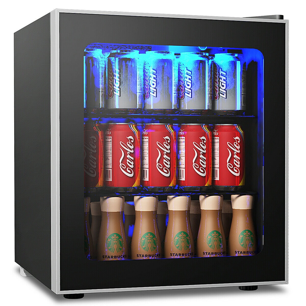 Gymax Compact 60 Can Beverage Refrigerator - Small Temp Mini Fridge ...