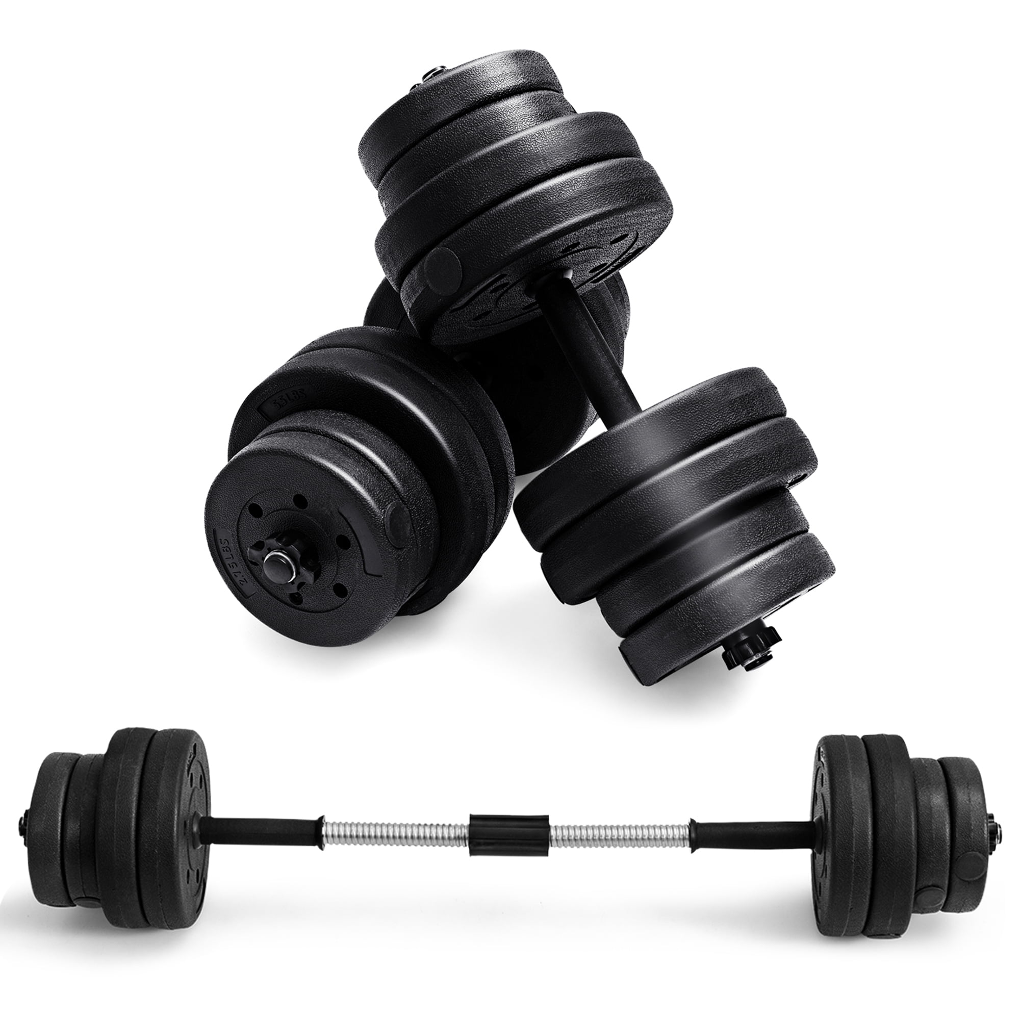 Gymax 66Lbs 2 in 1 Adjustable Dumbbell Set Strength Training Set Home ...