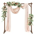 Gymax 7.2 FT Square Wedding Arch Wooden Arbor Backdrop Stand w ...